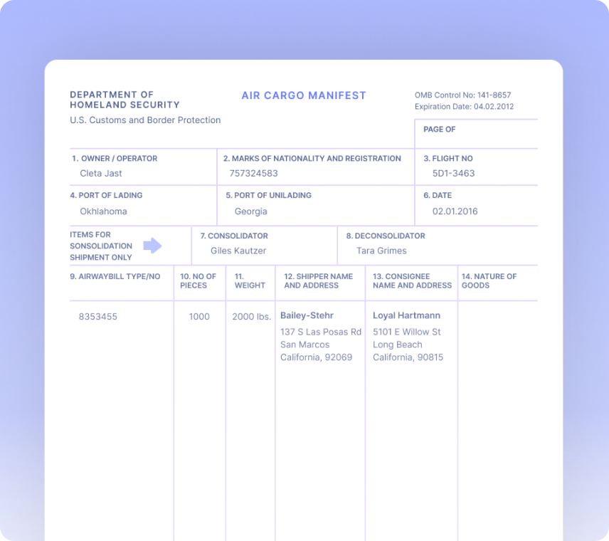 Air Cargo Manifest OCR Automated Workflows air-cargo-manifest-ocr-automated-workflows